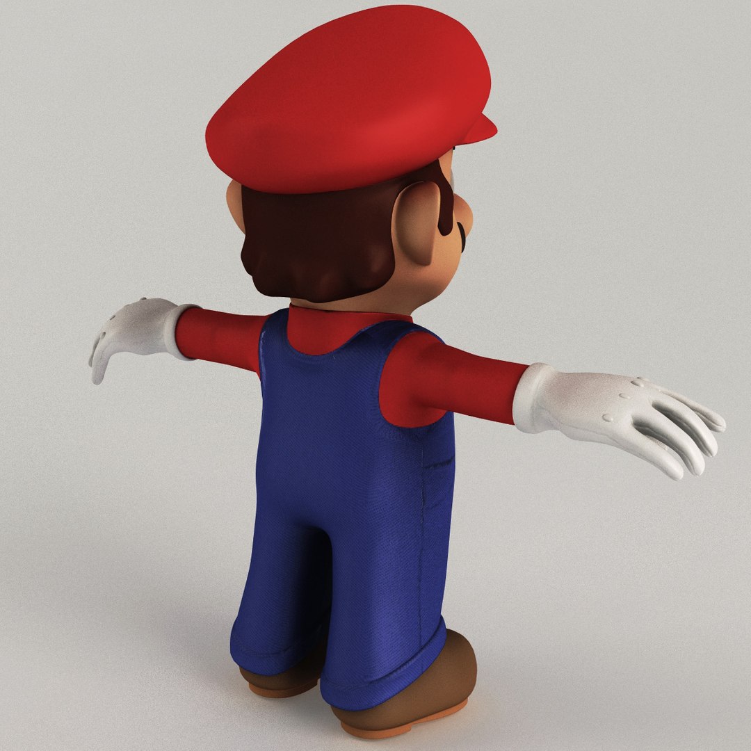 super mario rigged 3d model