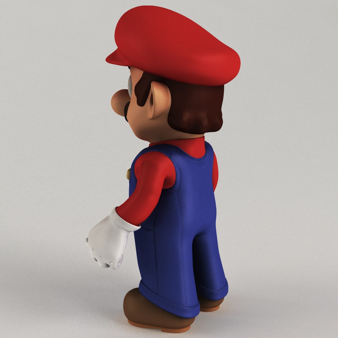 super mario rigged 3d model