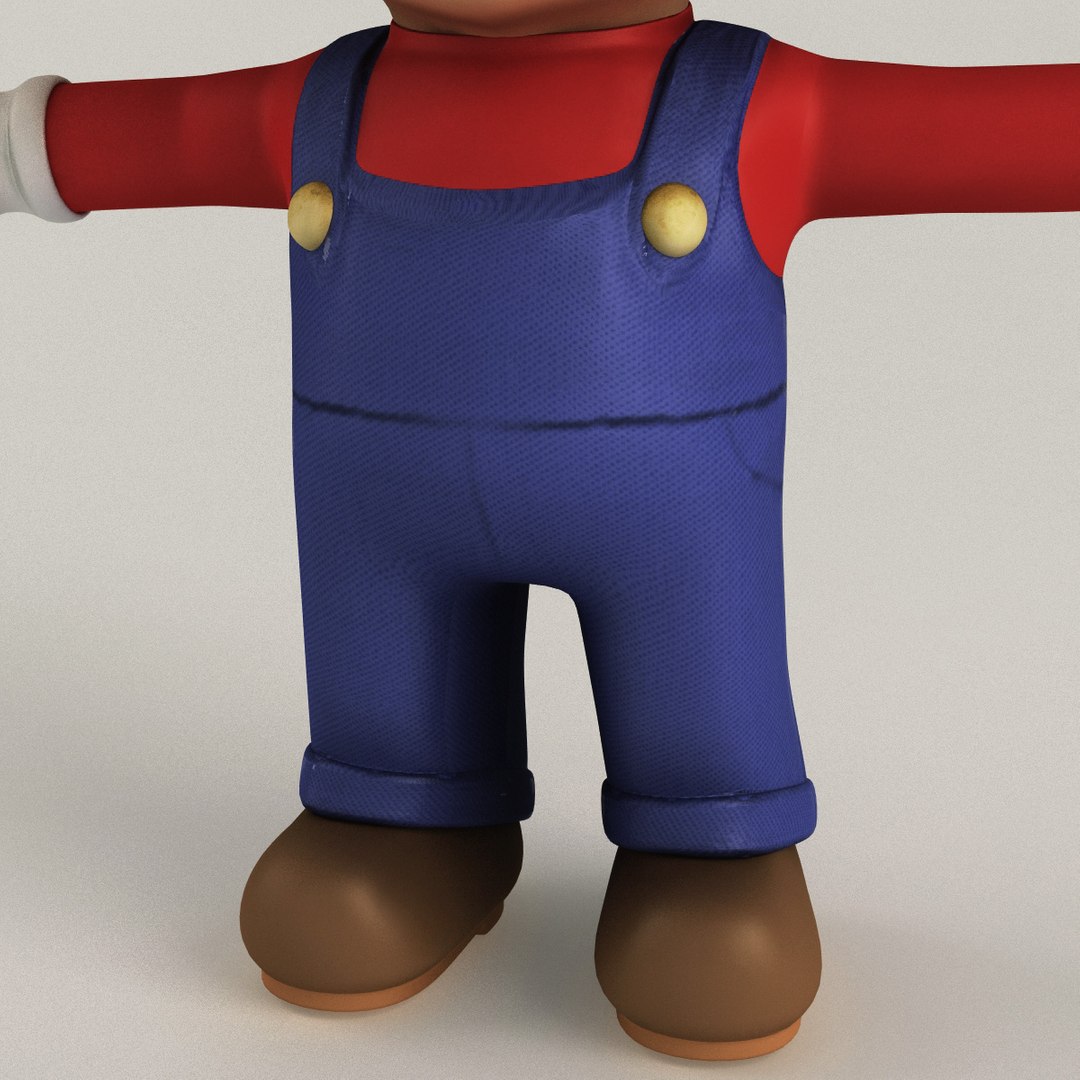 super mario rigged 3d model