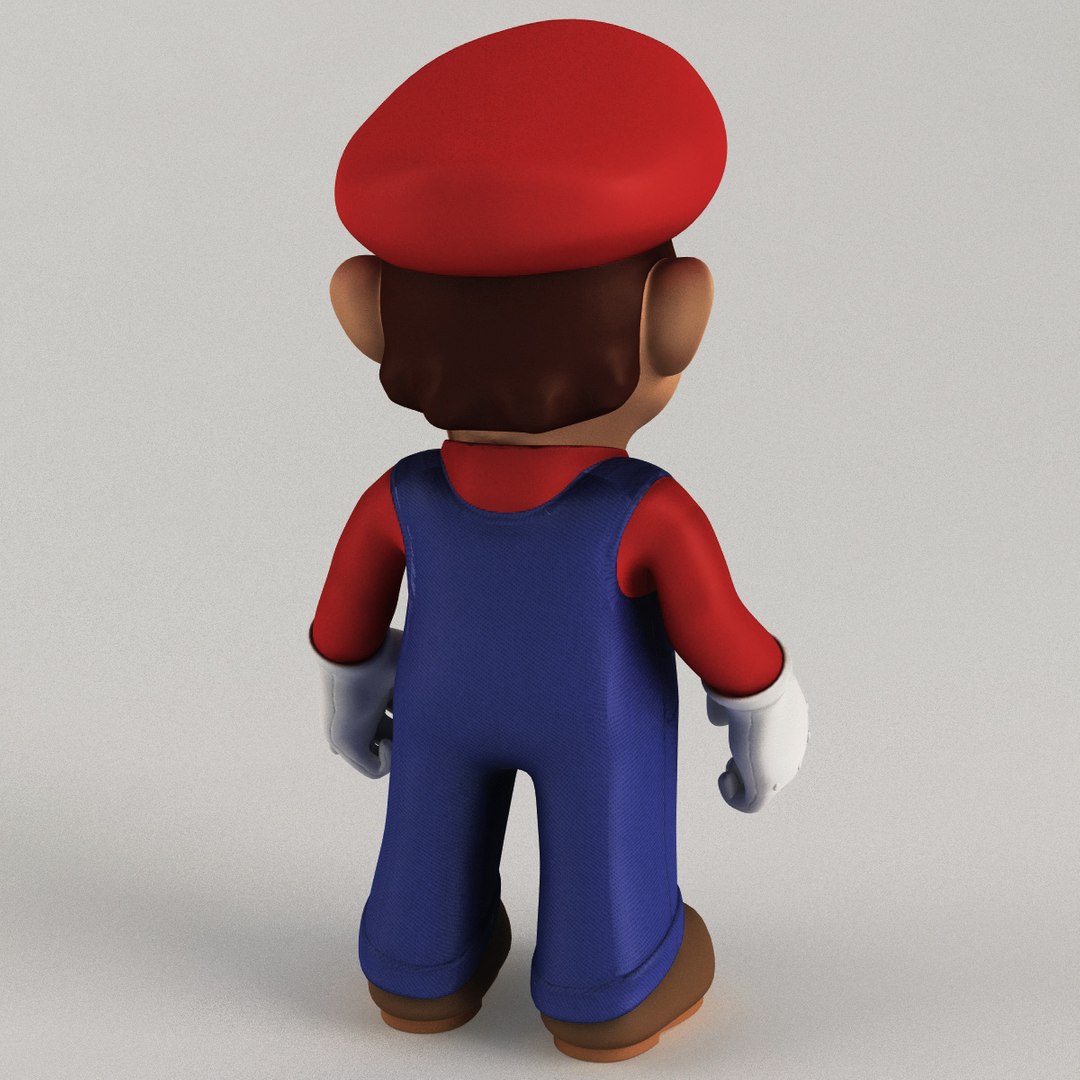 super mario rigged 3d model