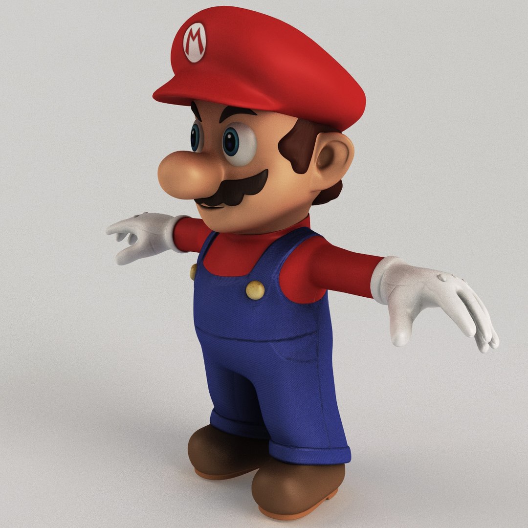 super mario rigged 3d model