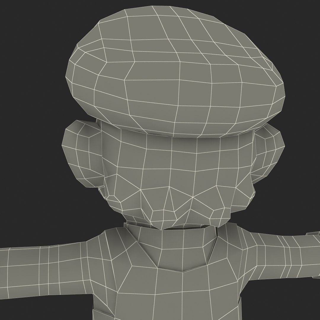 super mario rigged 3d model