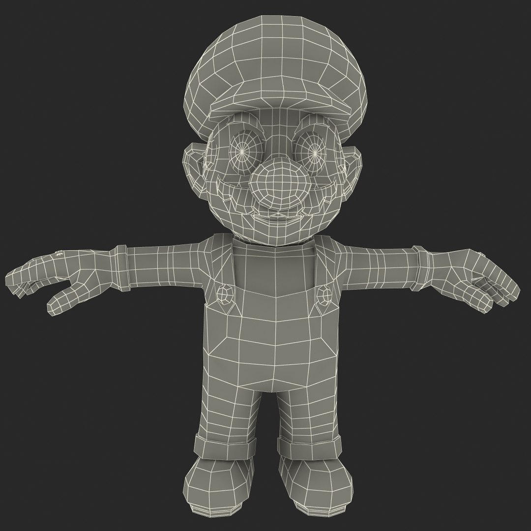 super mario rigged 3d model
