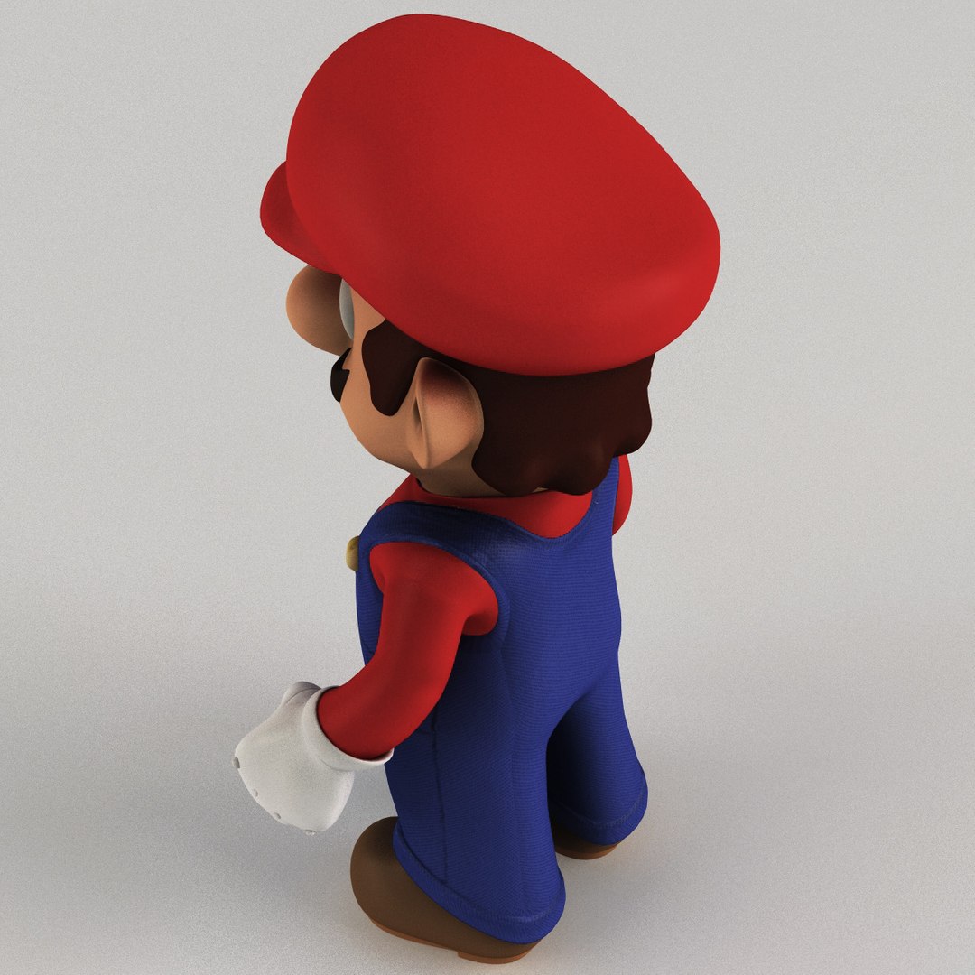 super mario rigged 3d model