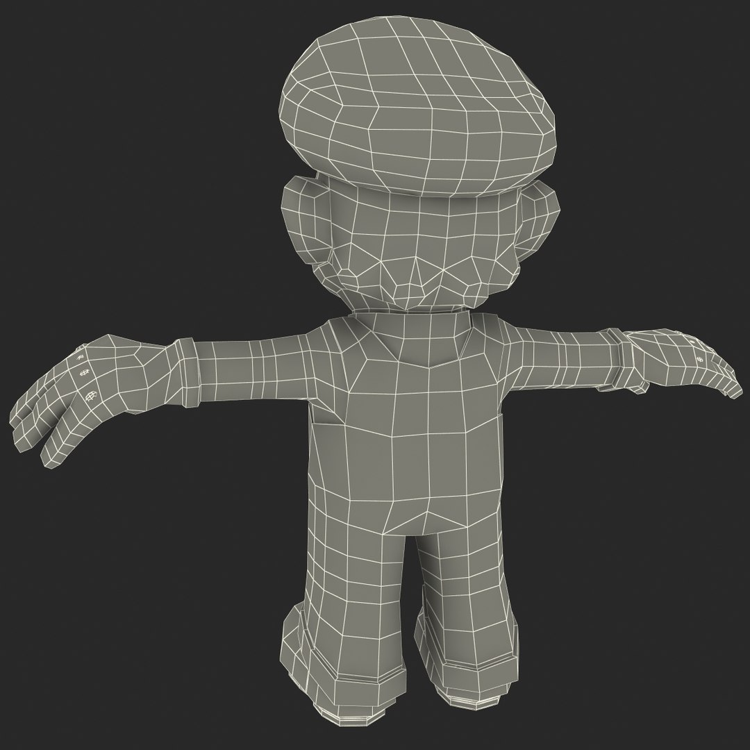 super mario rigged 3d model