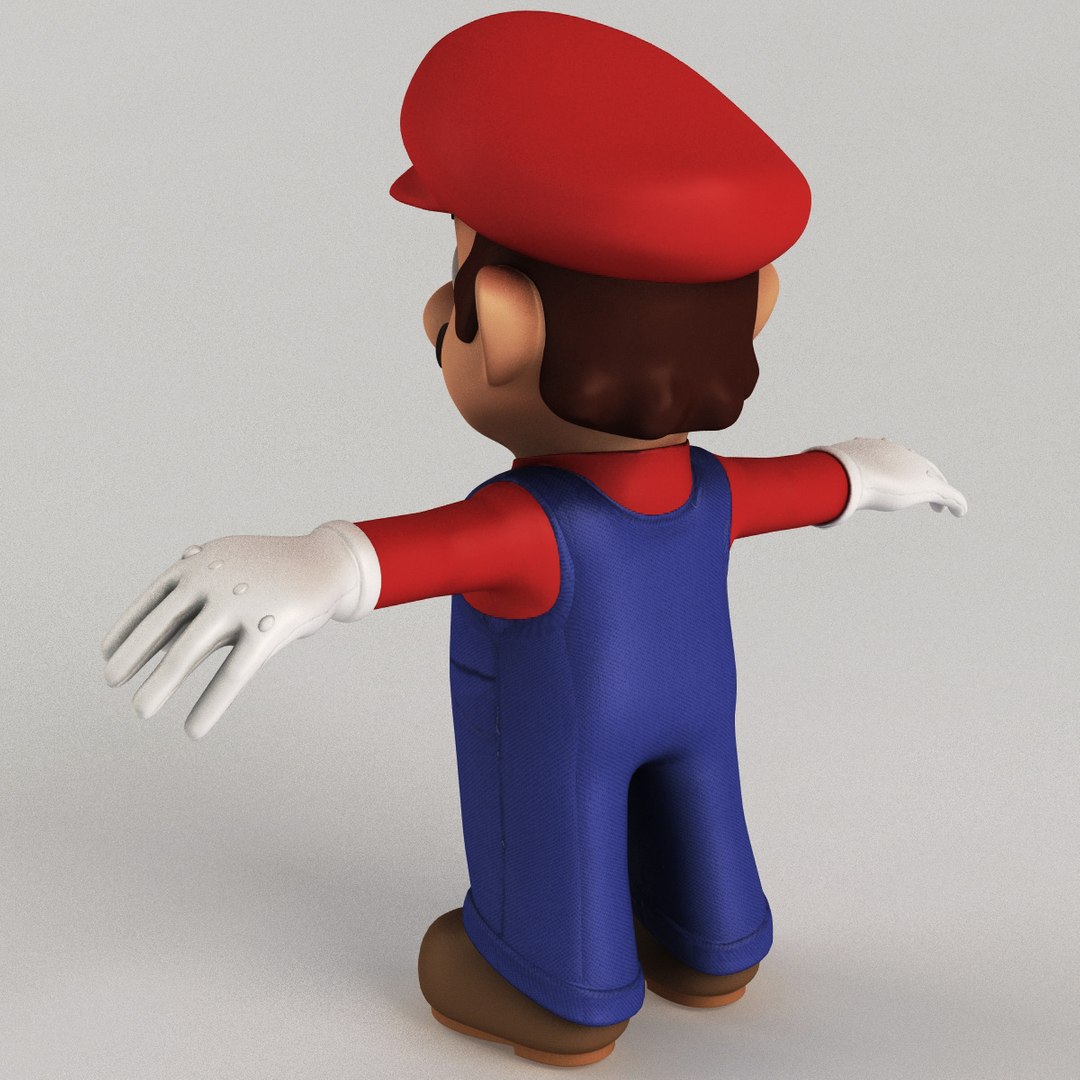 super mario rigged 3d model
