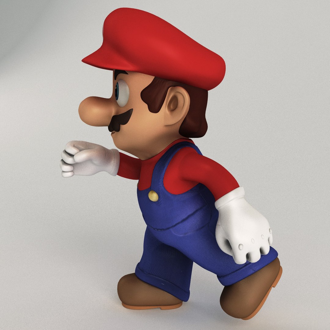 super mario rigged 3d model