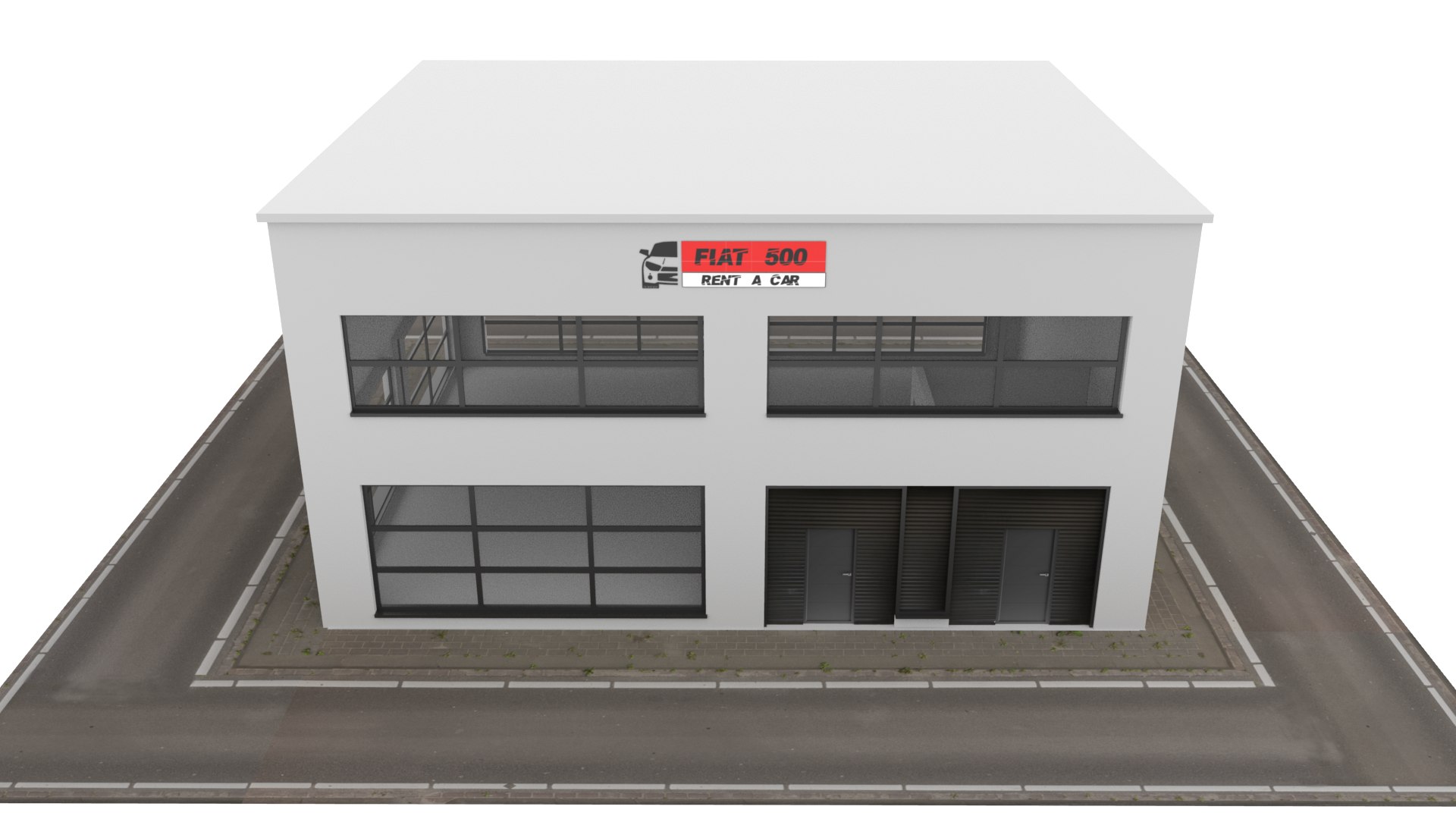 3D Low Poly Car Rental Building - TurboSquid 1888395