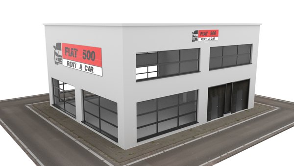 Low poly car rental building 3D 모델 - TurboSquid 1888395