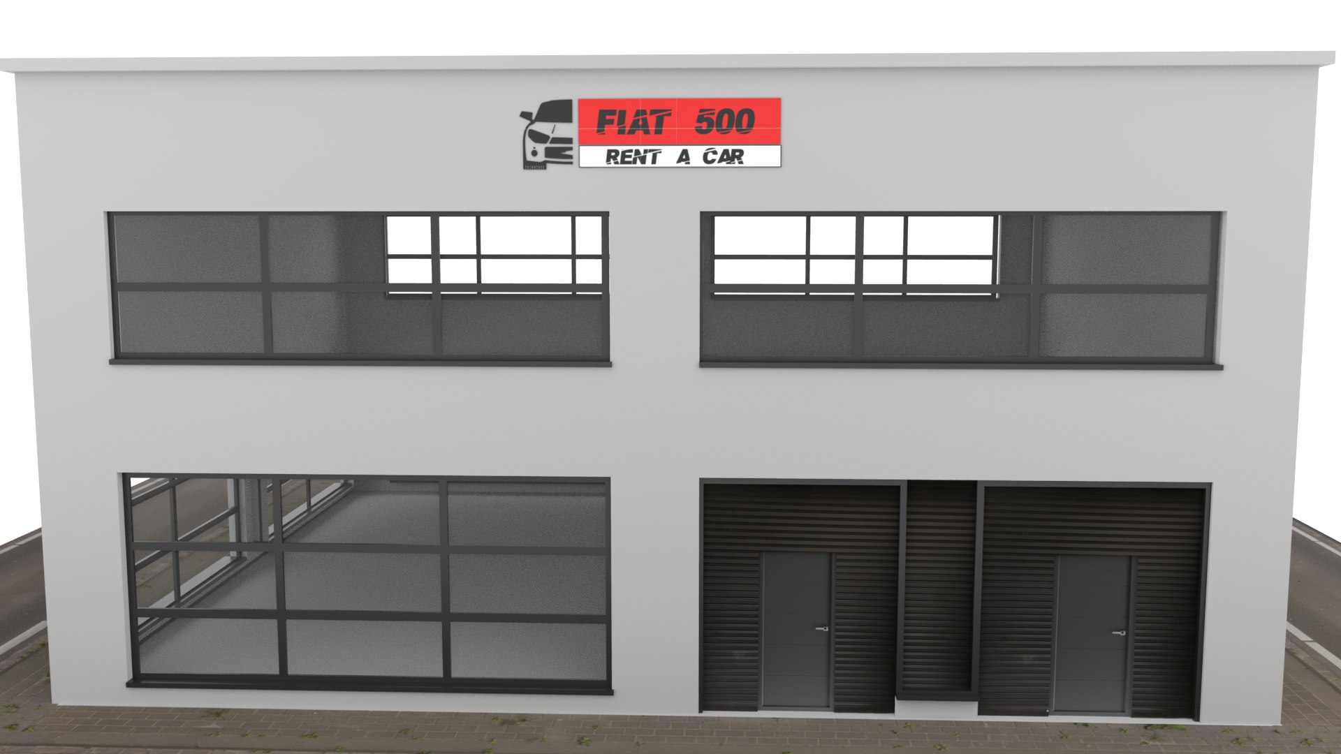 3D Low Poly Car Rental Building - TurboSquid 1888395