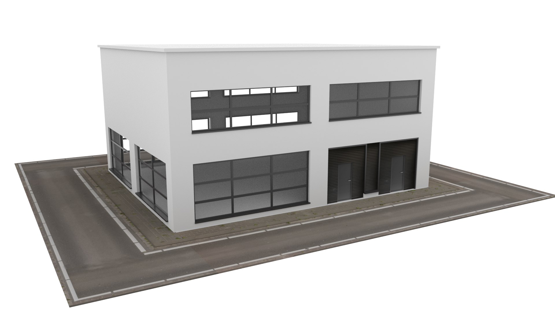 3D Low Poly Car Rental Building - TurboSquid 1888395