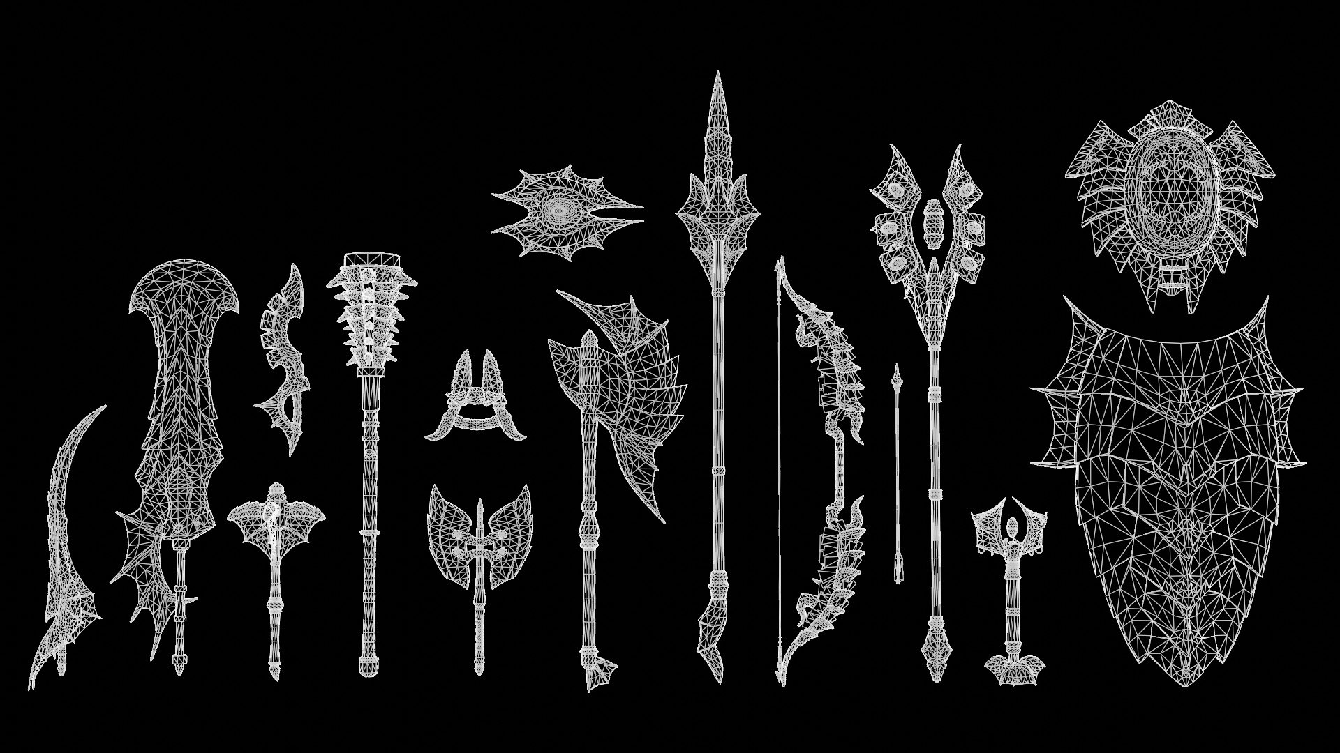Fantasy Chitin Weapon Set 3D Model - TurboSquid 1940161