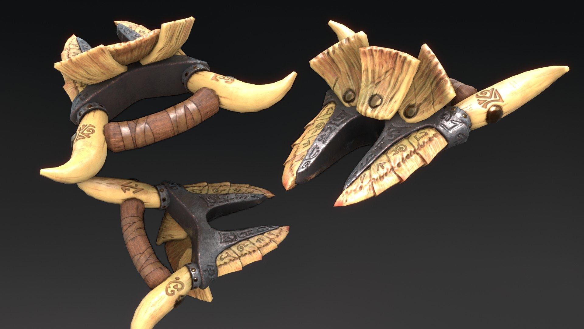 Fantasy Chitin Weapon Set 3D Model - TurboSquid 1940161