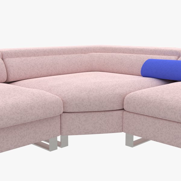 Pink Sectional Sofa 3D - TurboSquid 1769633