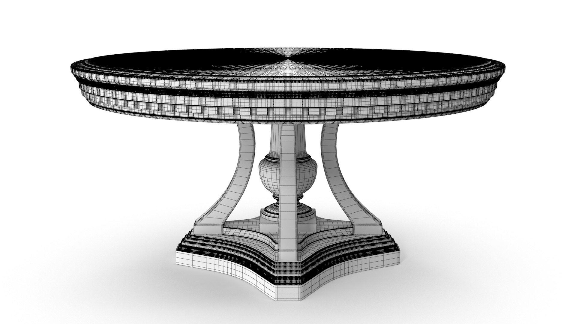 Dark Wood Round Table Model - TurboSquid 1816958