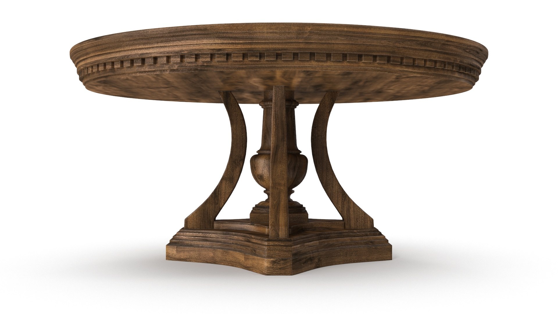 Dark Wood Round Table Model - TurboSquid 1816958