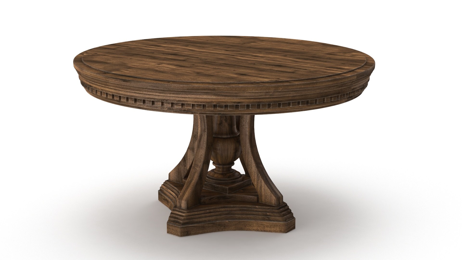 Dark Wood Round Table Model - TurboSquid 1816958