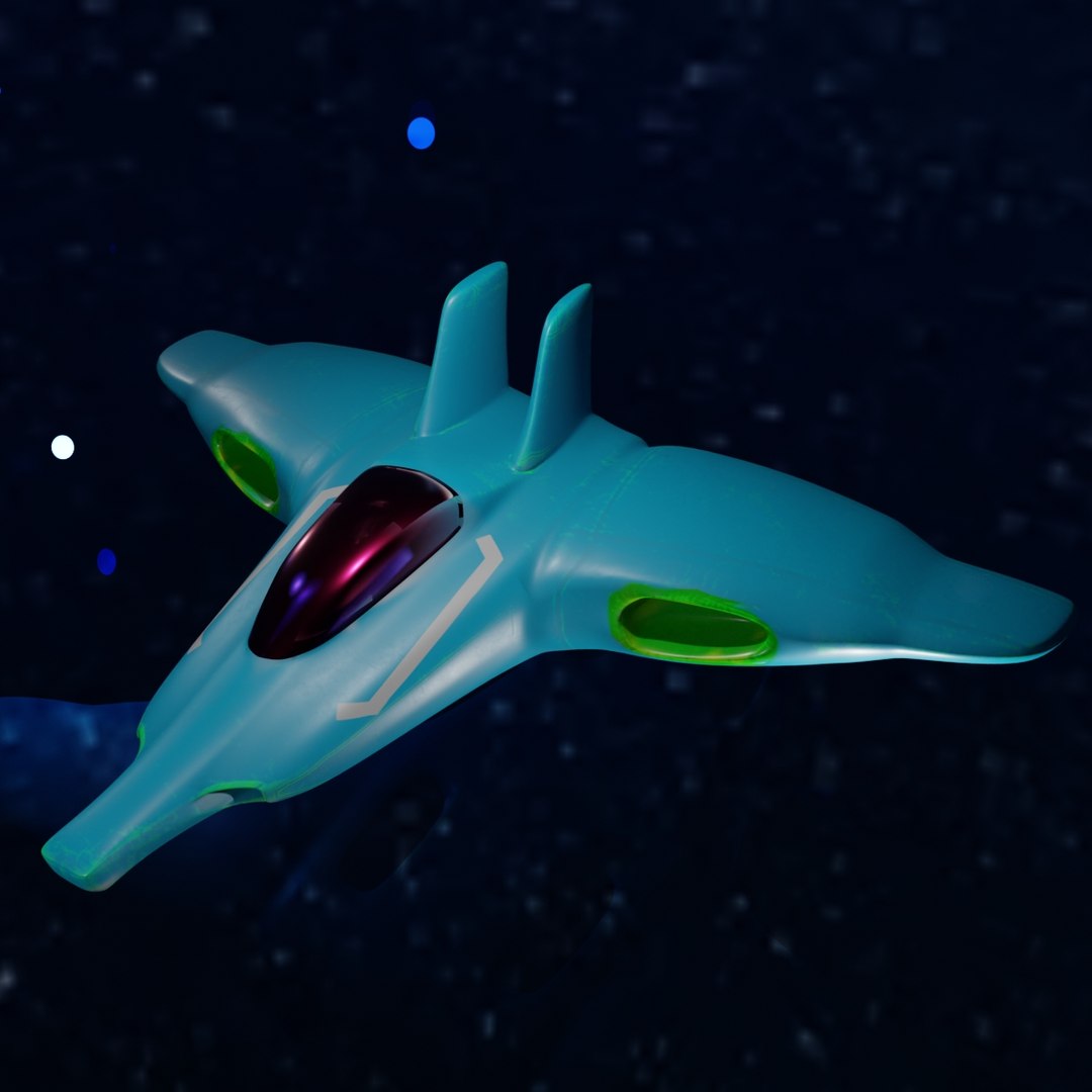 3D Sci-fi spaceship Jet through the Space - TurboSquid 1950741