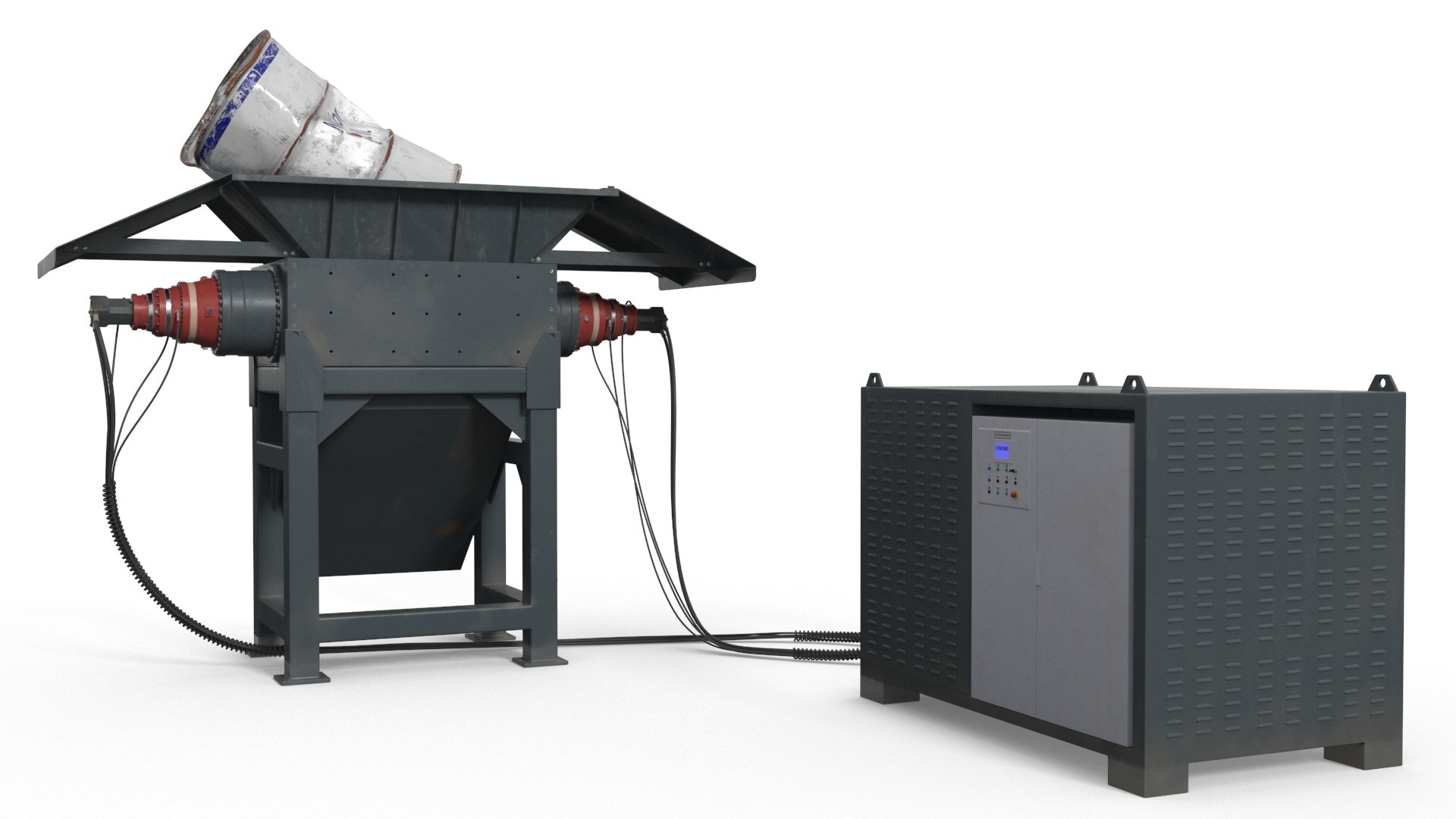 Working Industrial Metal Shredder 3D Model - TurboSquid 2268624