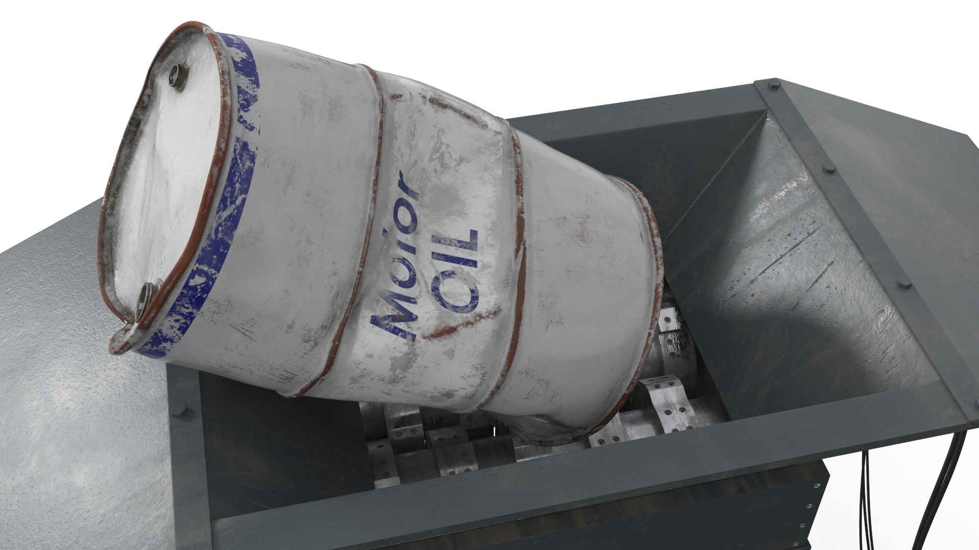 Working Industrial Metal Shredder 3D Model - TurboSquid 2268624