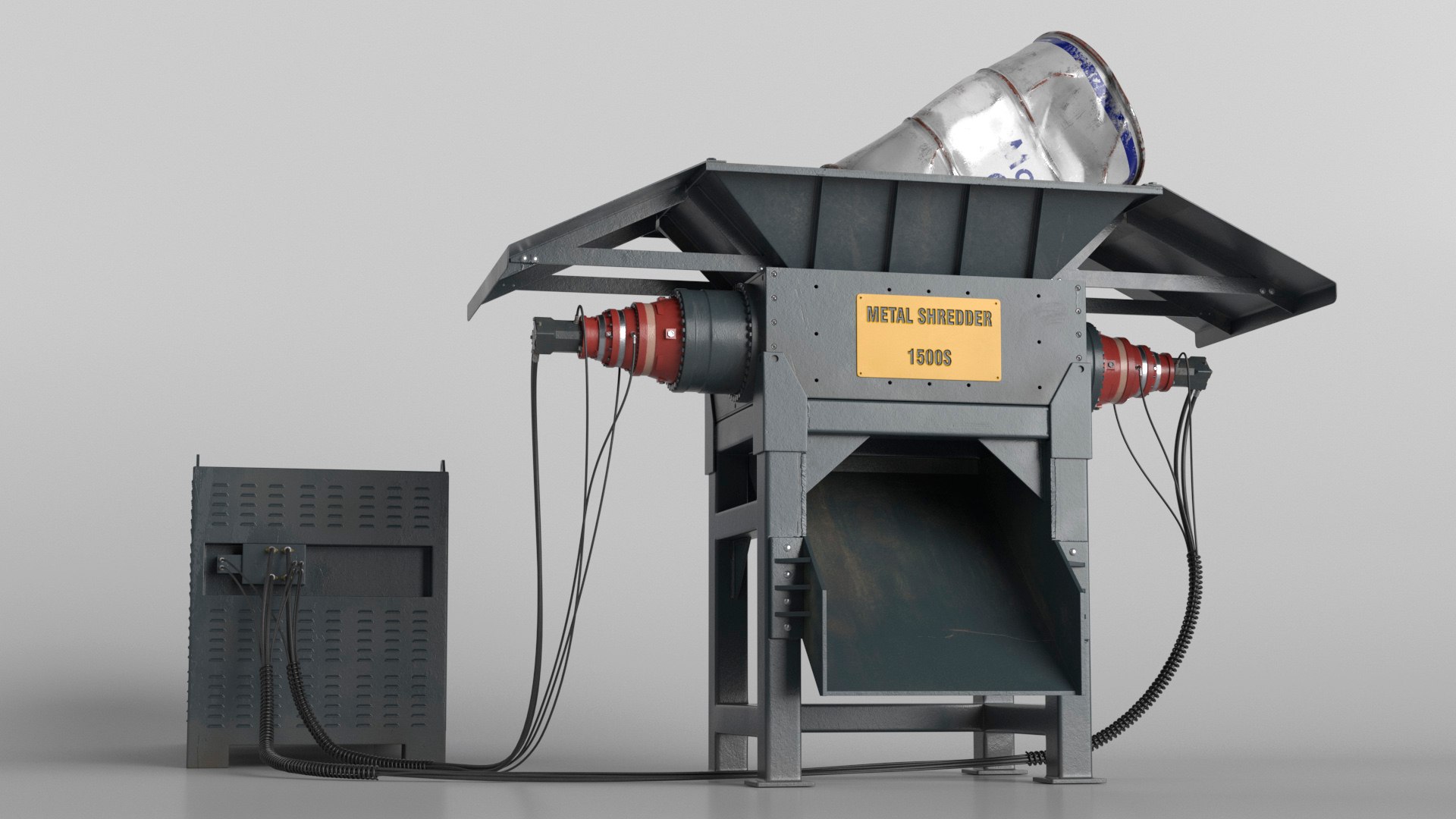 Working Industrial Metal Shredder 3D Model - TurboSquid 2268624
