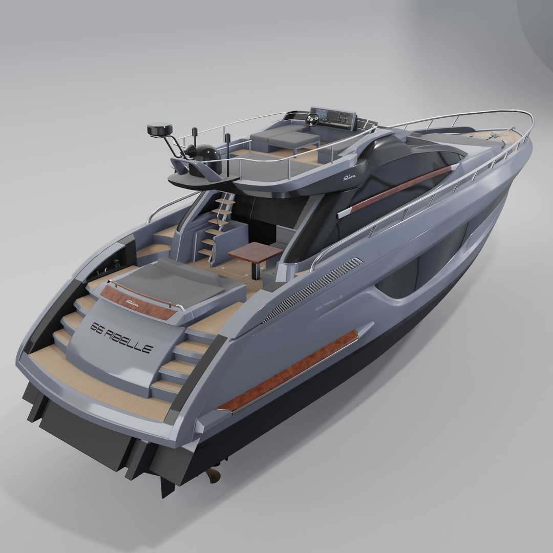 3D Riva 66 Ribelle Gray Luxury Motor Yacht 3D PBR - TurboSquid 2202636