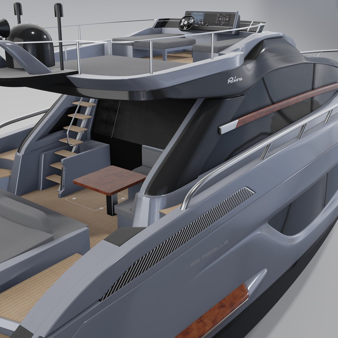 3D Riva 66 Ribelle Gray Luxury Motor Yacht 3D PBR - TurboSquid 2202636