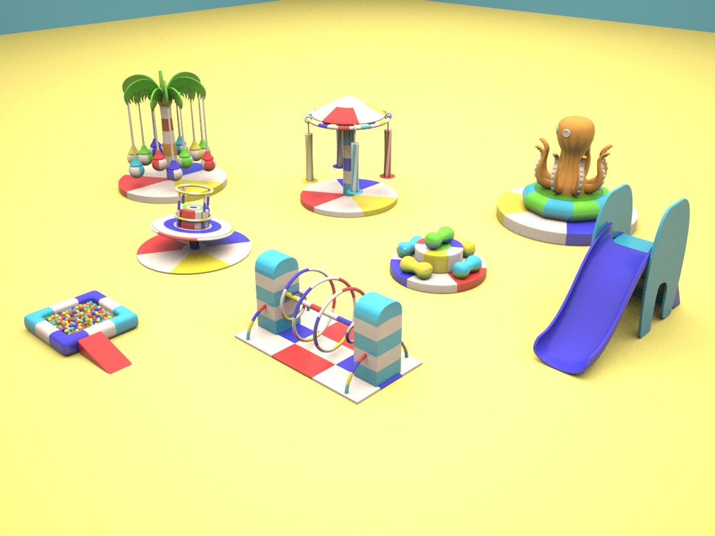 Soft Children Playground Kiddie 3d Max