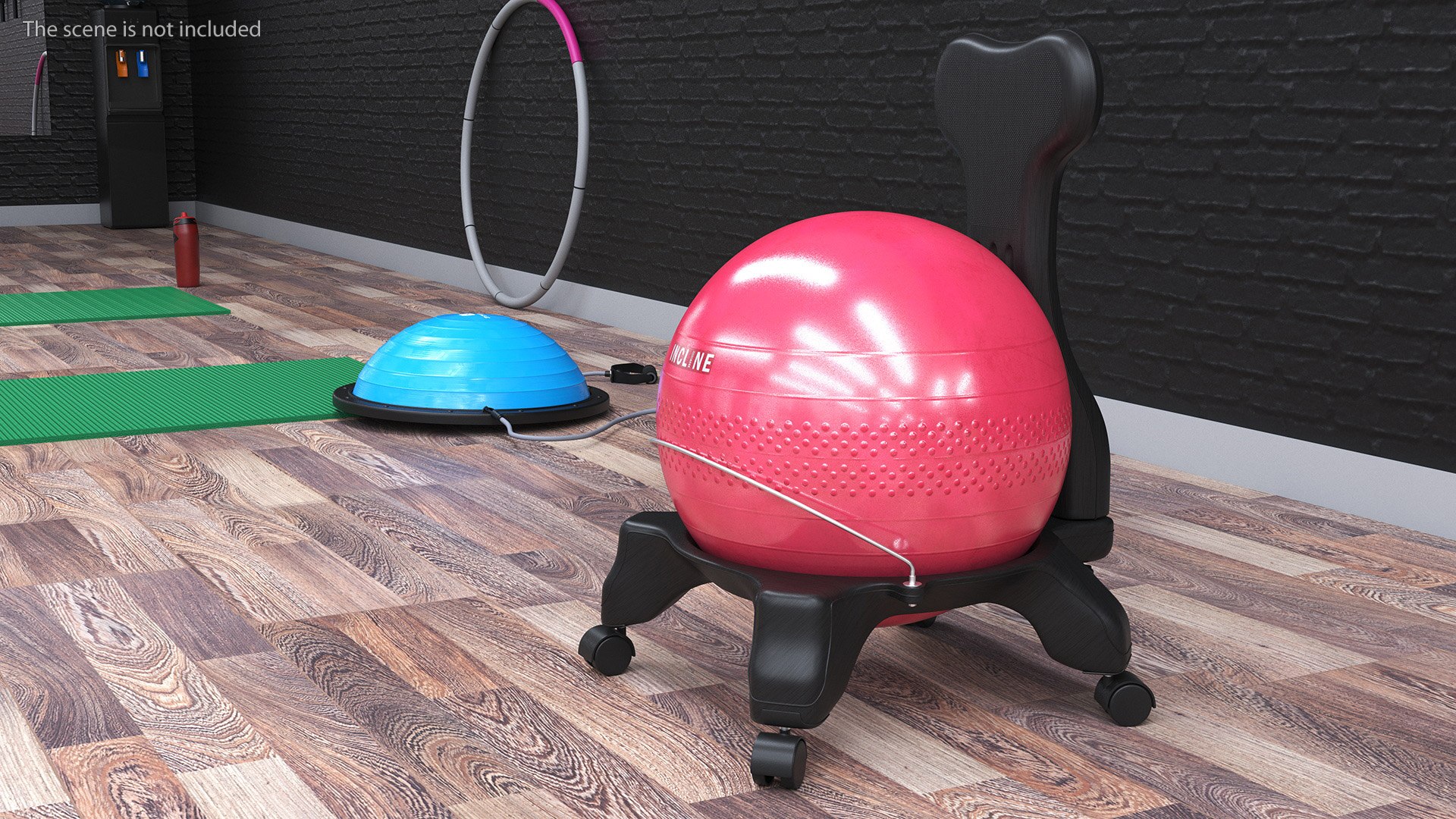 Gaiam Chair Black With Pink Ball 3D Model - TurboSquid 2152624