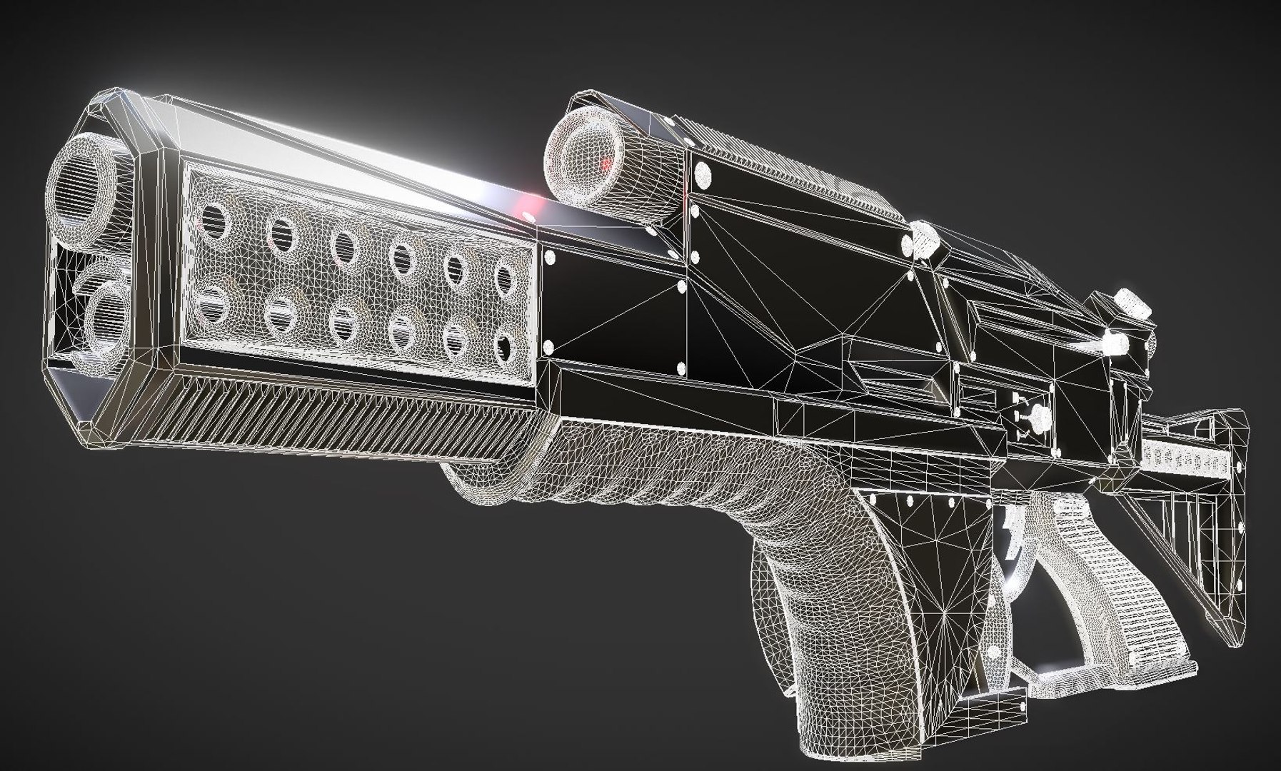 High-poly Futuristic Weapon Concept 3d Dxf