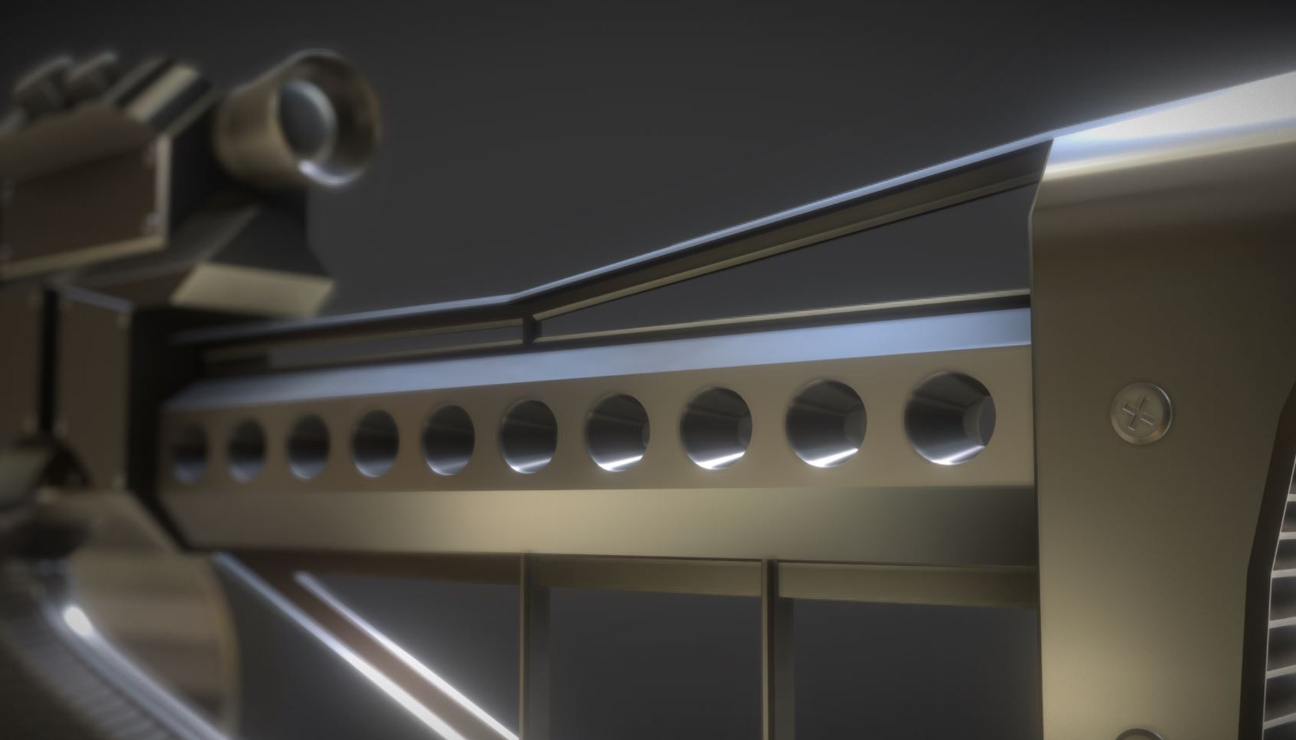 High-poly Futuristic Weapon Concept 3d Dxf