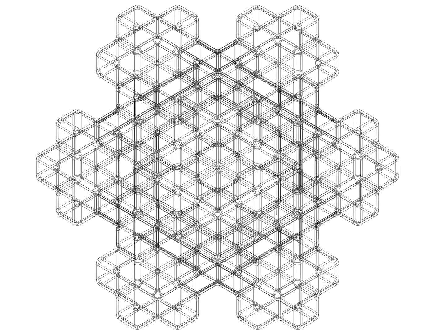 Wireframe Shape Mosely Snowflake 3D Model - TurboSquid 2202178