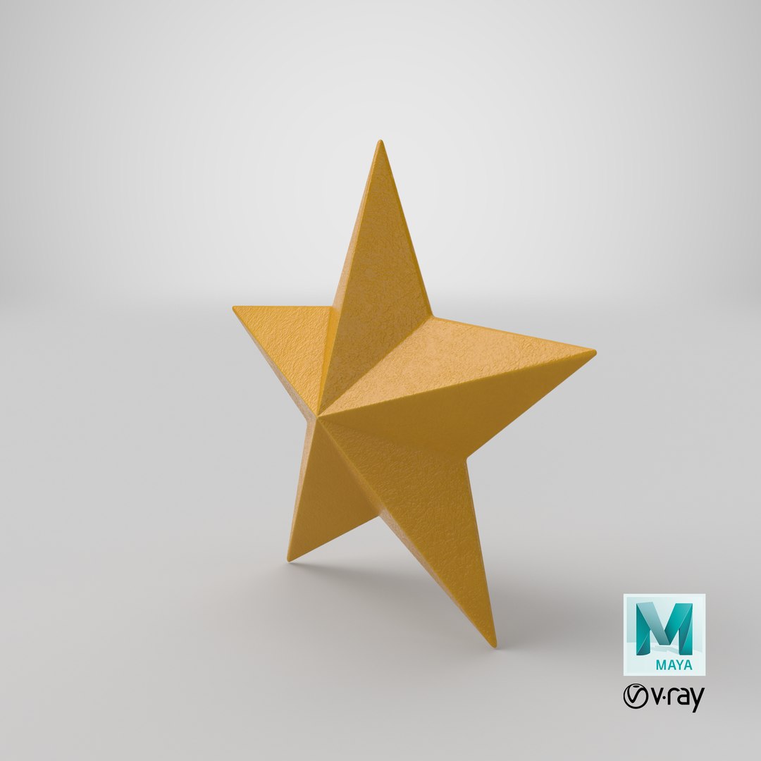 Gold star model - TurboSquid 1413482