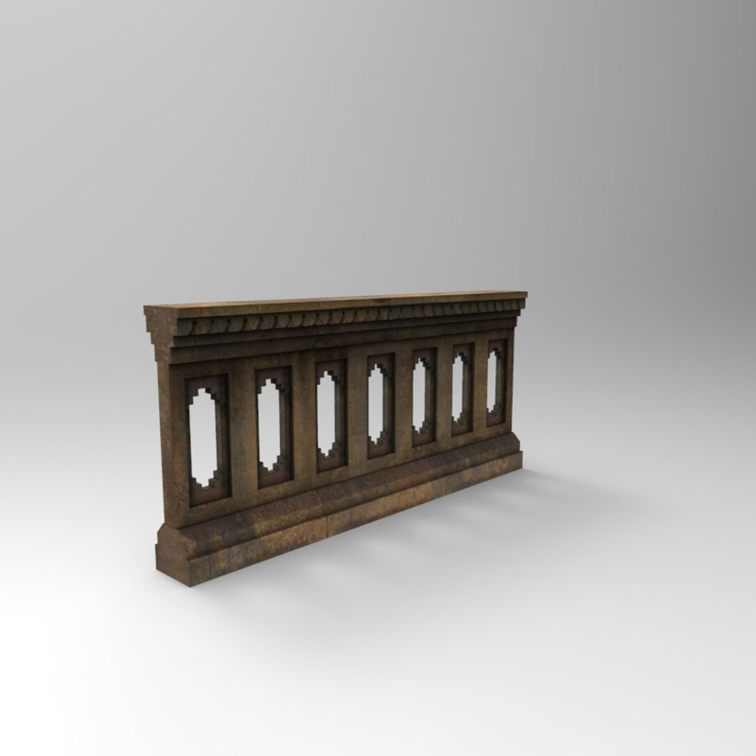 Stone Railing 3d Model