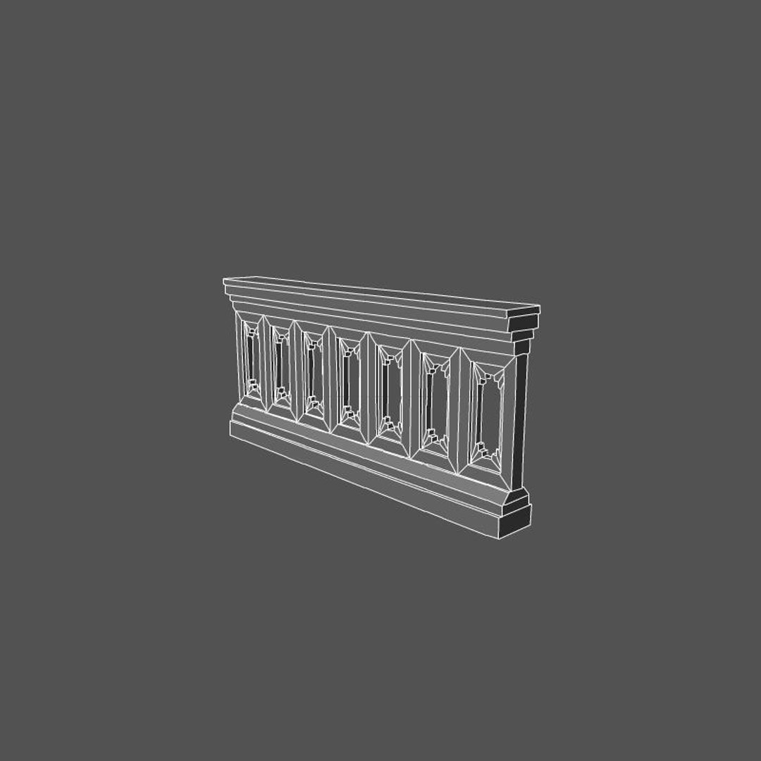 Stone Railing 3d Model