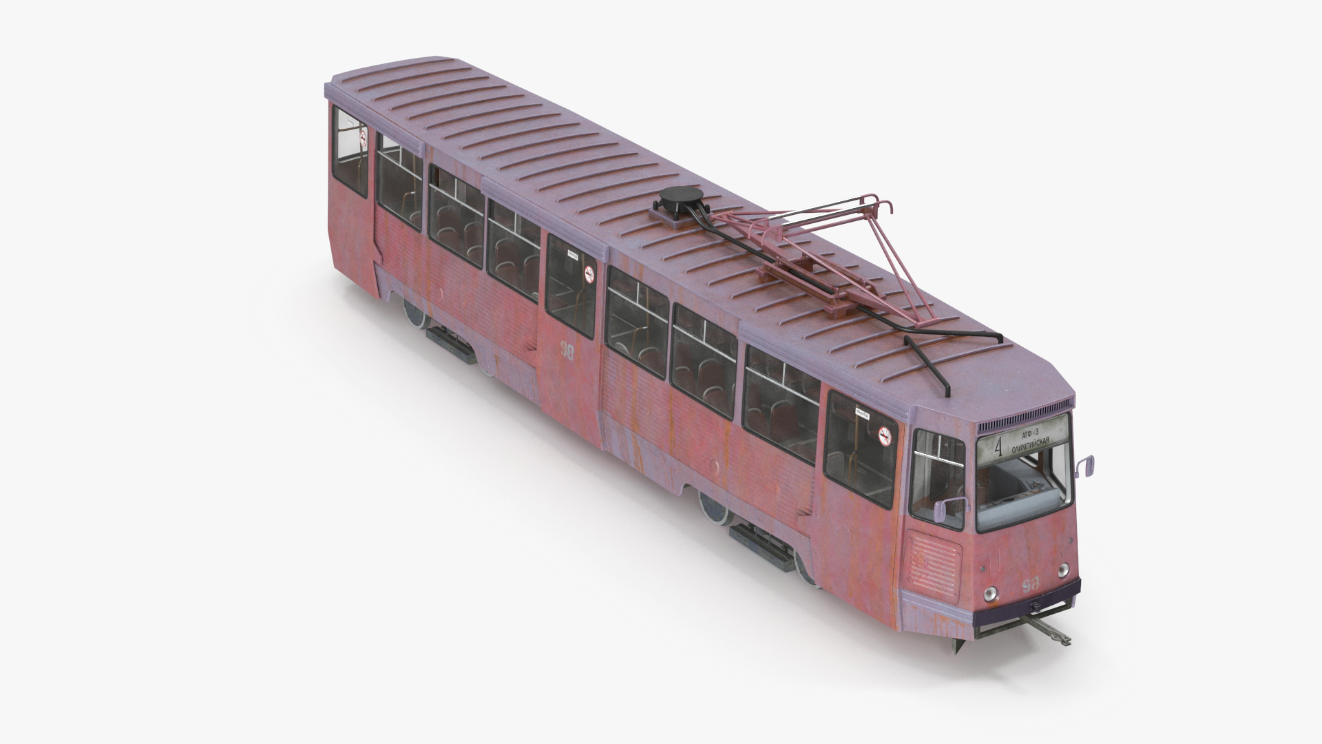 3D Retro Tram KTM-5 Old Rigged Model - TurboSquid 2128332