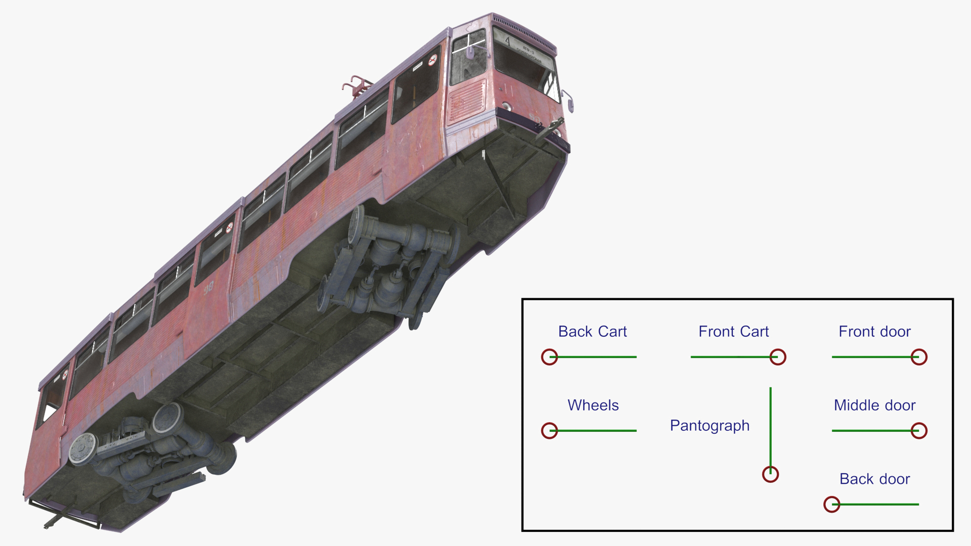 3D Retro Tram KTM-5 Old Rigged Model - TurboSquid 2128332
