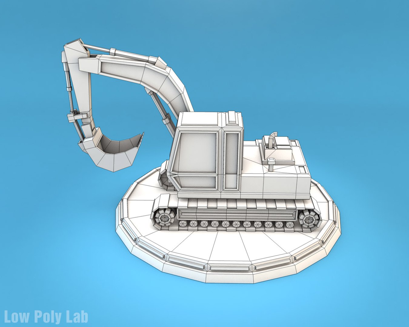 Excavator Polygonal 3d Model