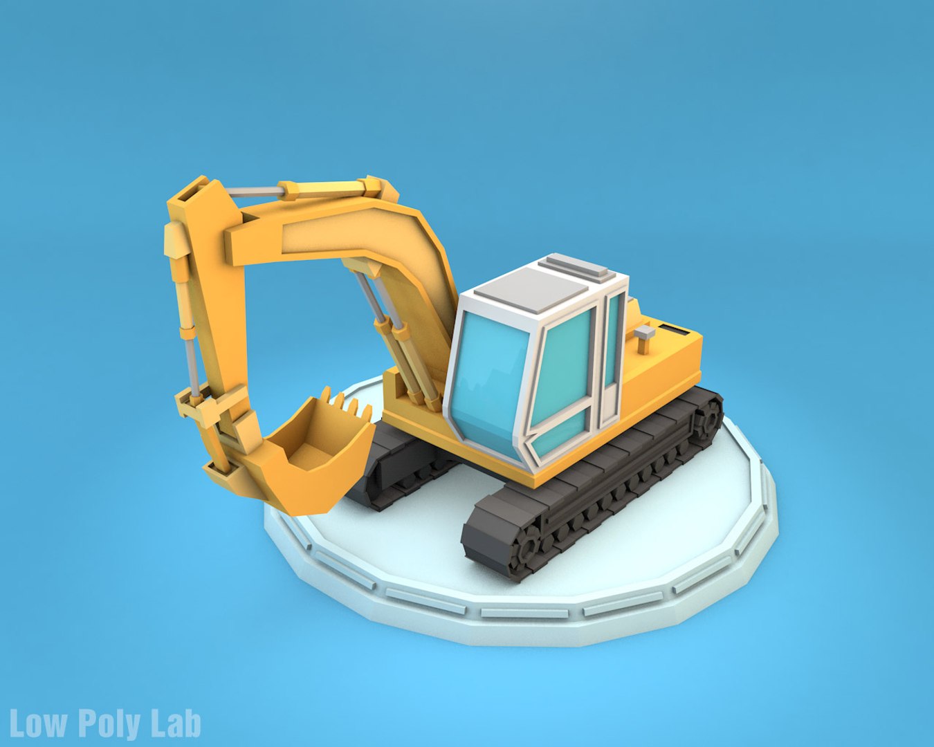 Excavator Polygonal 3d Model