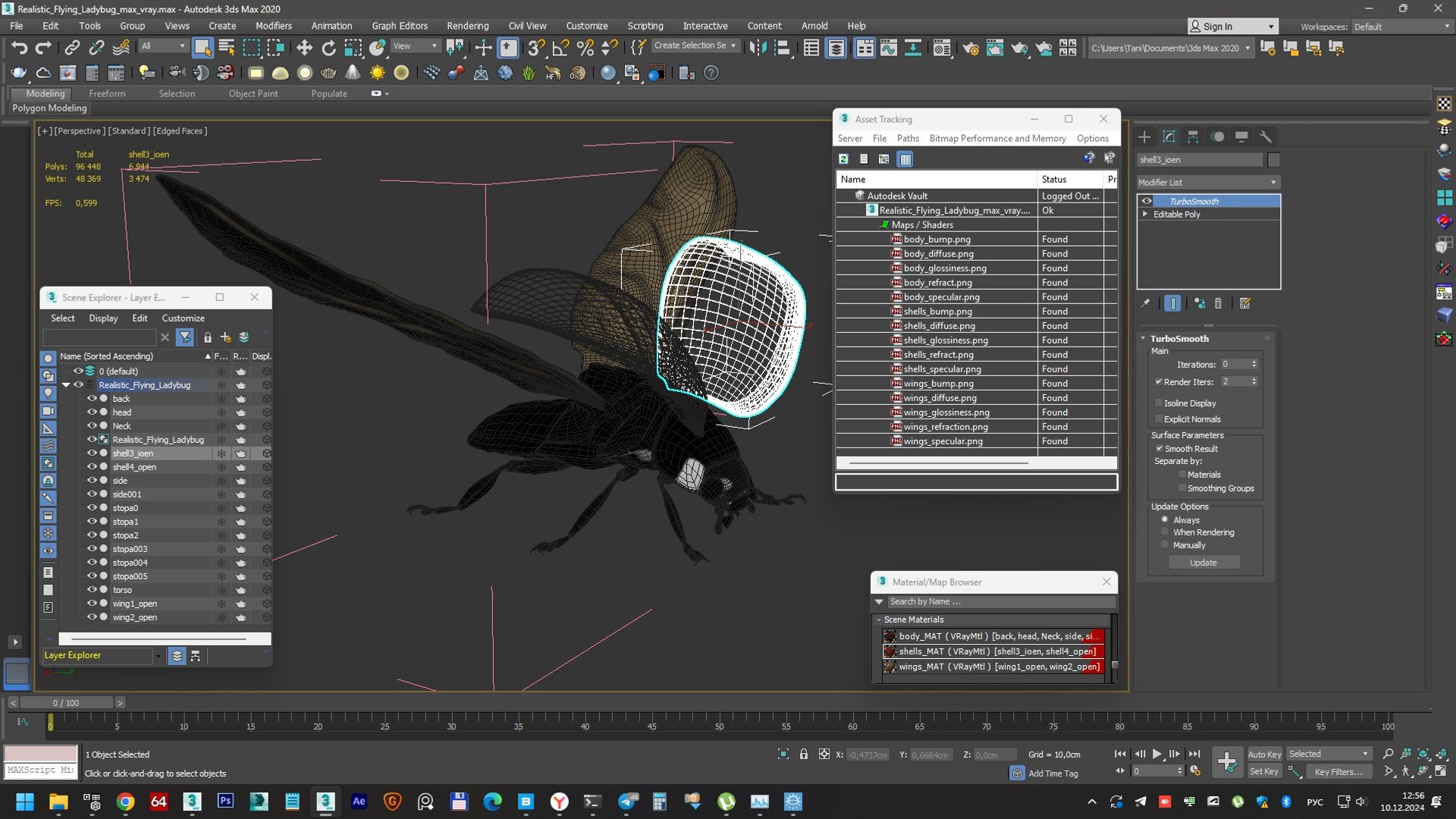 3D Realistic Flying Ladybug Model - TurboSquid 2326303