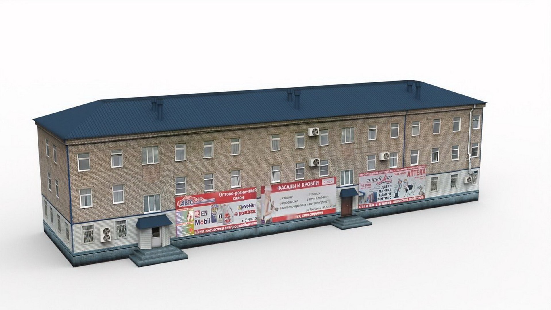 Three-storey Building 3D - TurboSquid 1729133