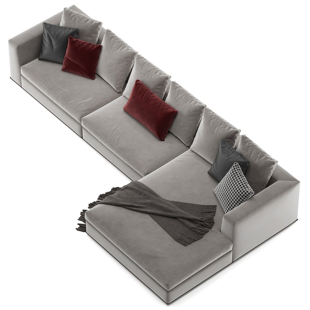 3D Minotti Powell Corner Sofa - TurboSquid 1763534