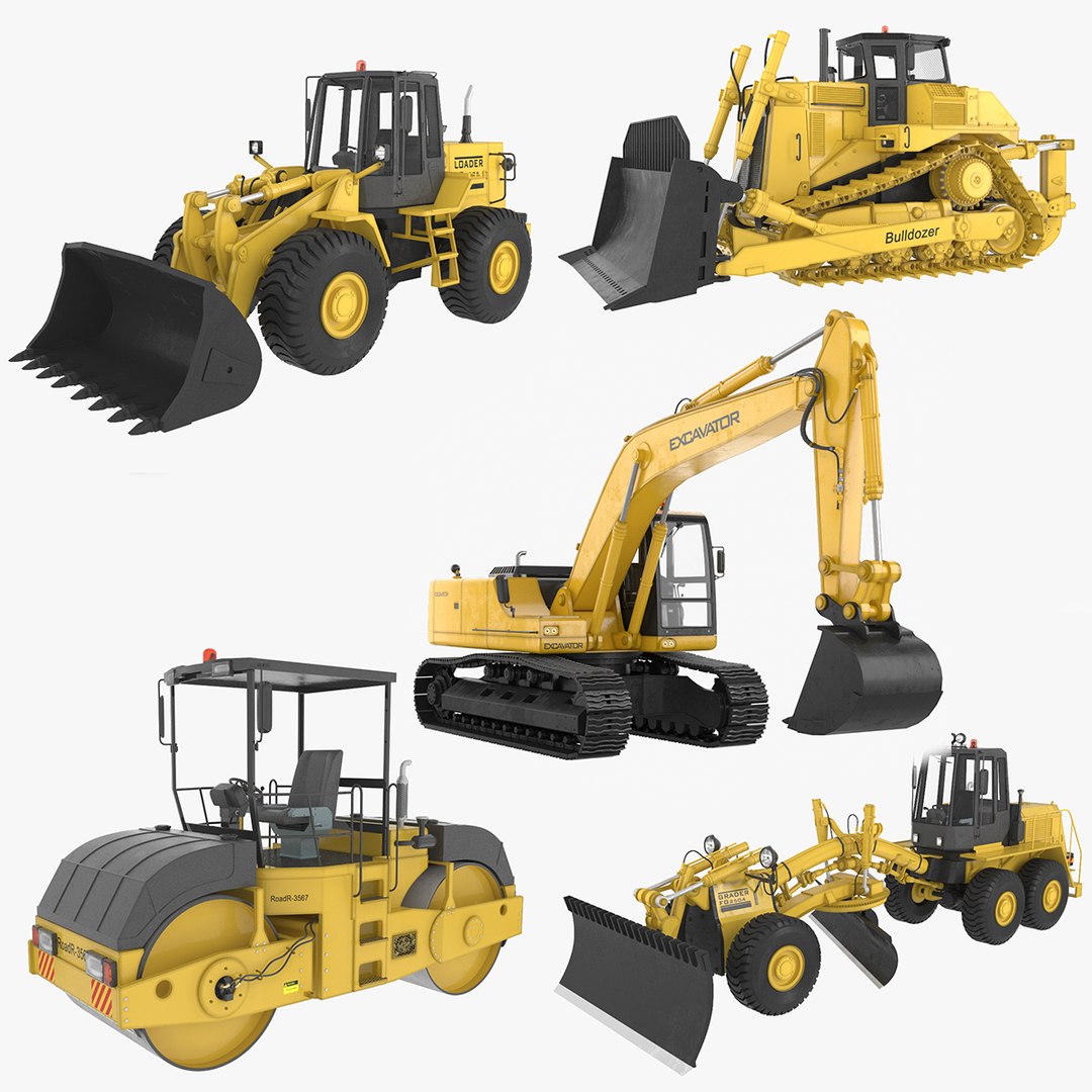 3D Heavy Construction Machinery Equipment Industrial 5 in 1 vol 1 ...