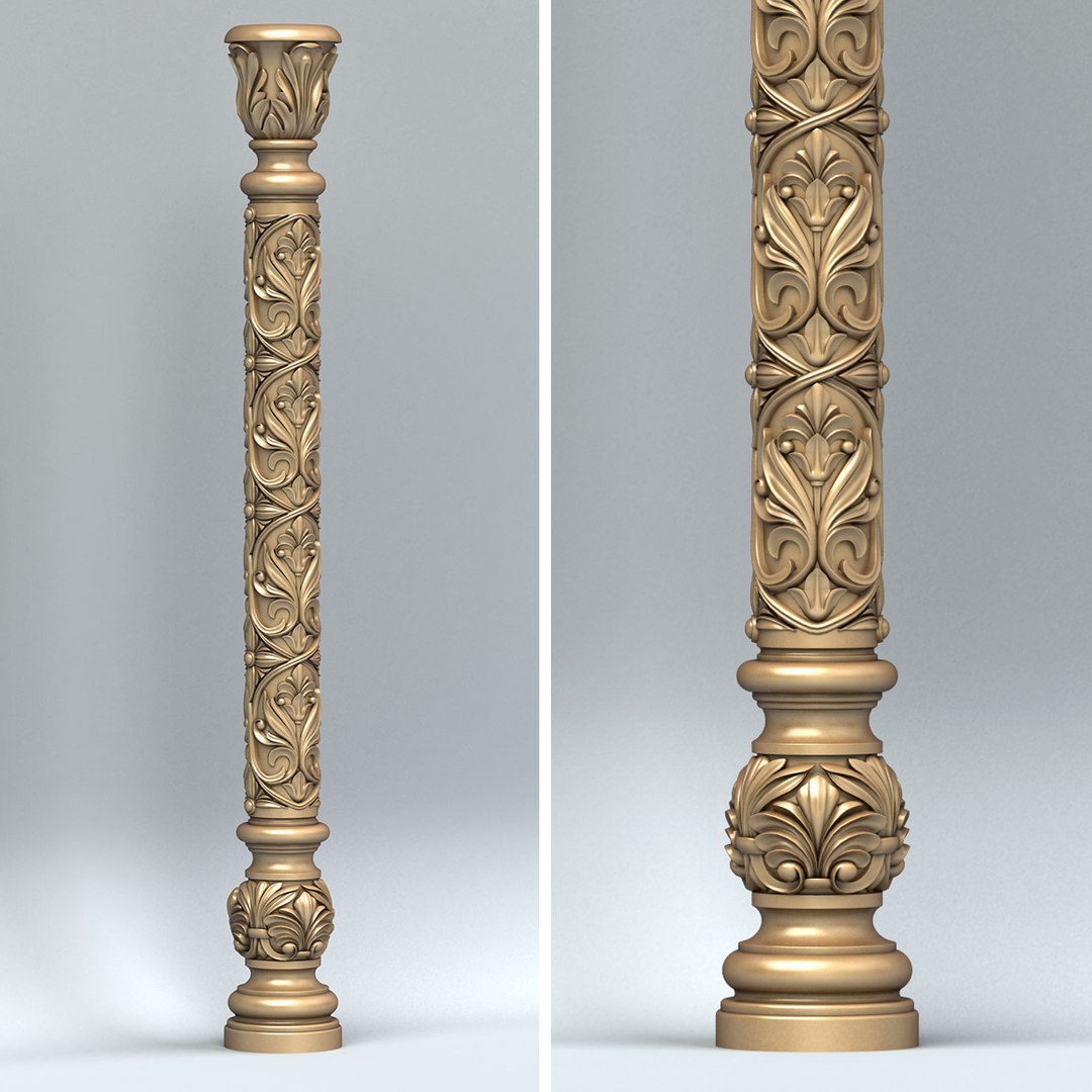 Carved Column 3D Model - TurboSquid 1281069