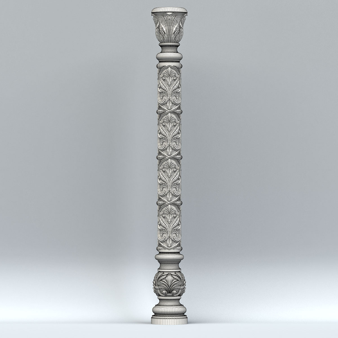 Carved column 3D model - TurboSquid 1281069