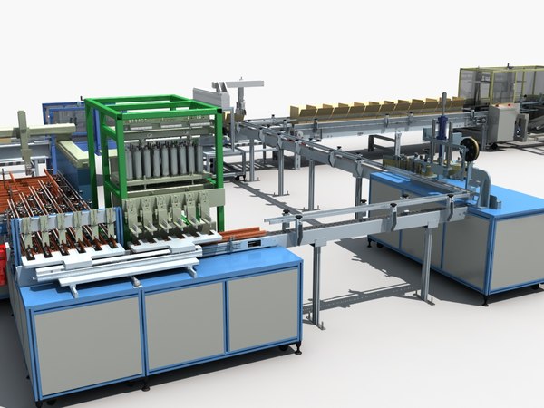 Automatic production packing line 3D model - TurboSquid 1206725