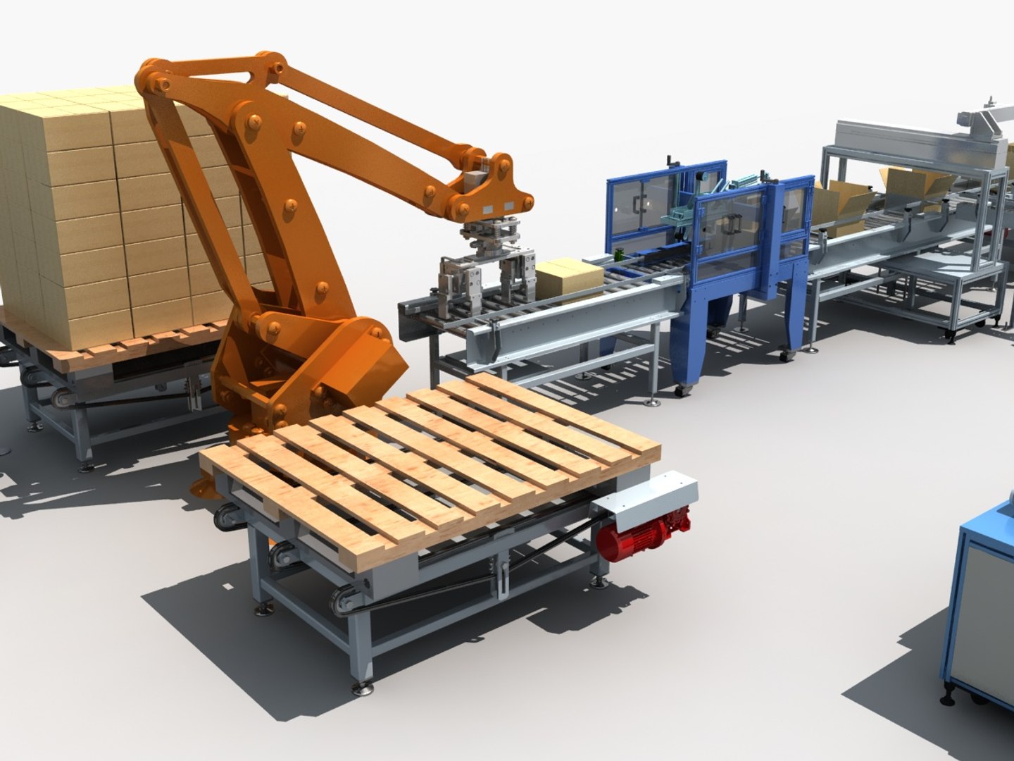 Automatic Production Packing Line 3D Model - TurboSquid 1206725