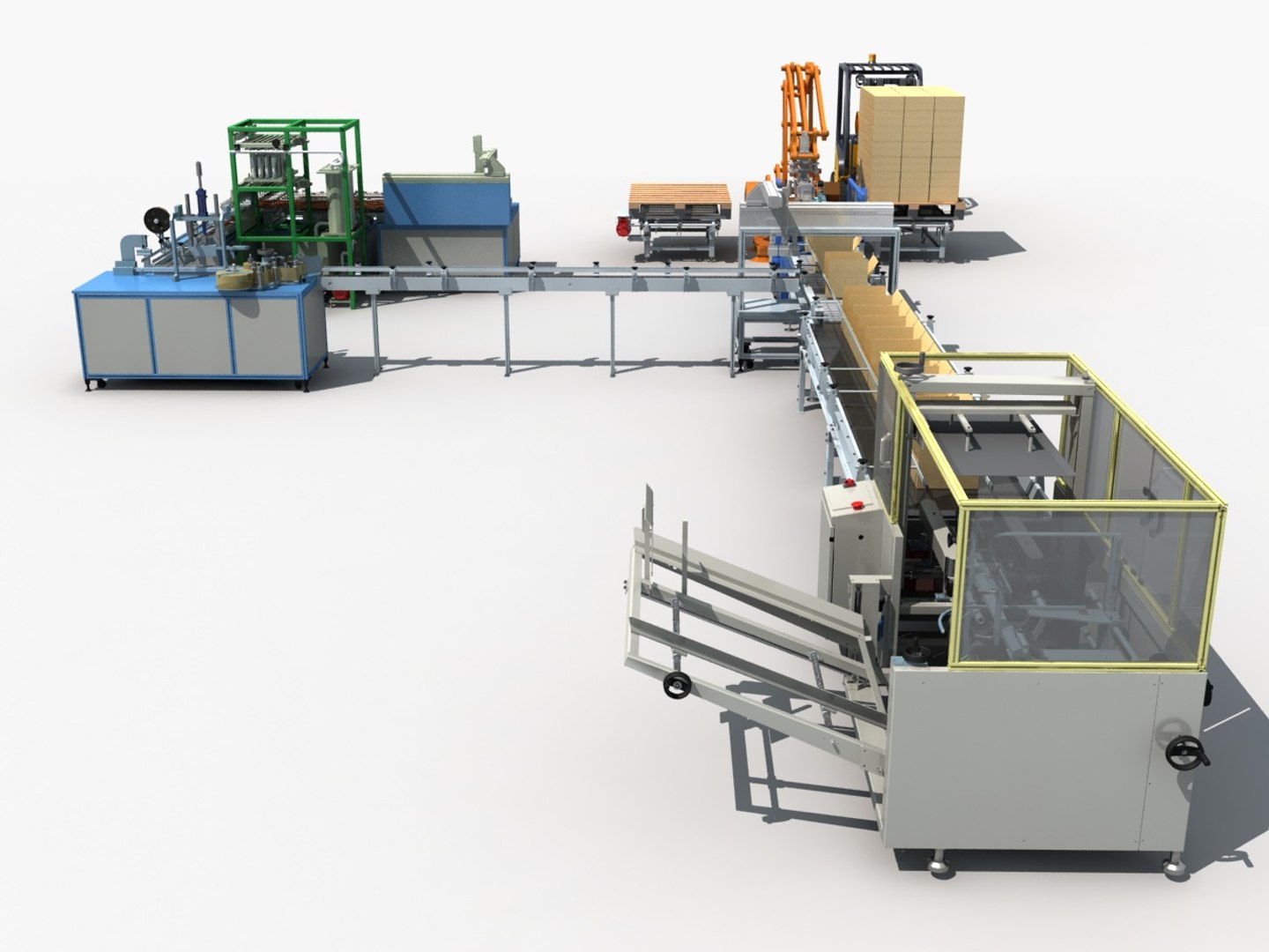 Automatic Production Packing Line 3D Model - TurboSquid 1206725