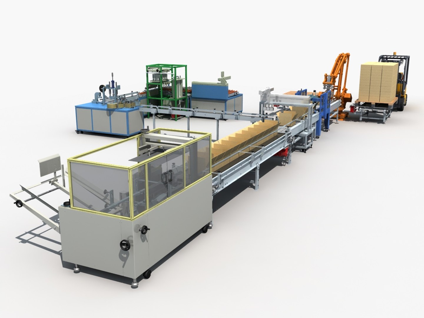 Automatic Production Packing Line 3D Model - TurboSquid 1206725