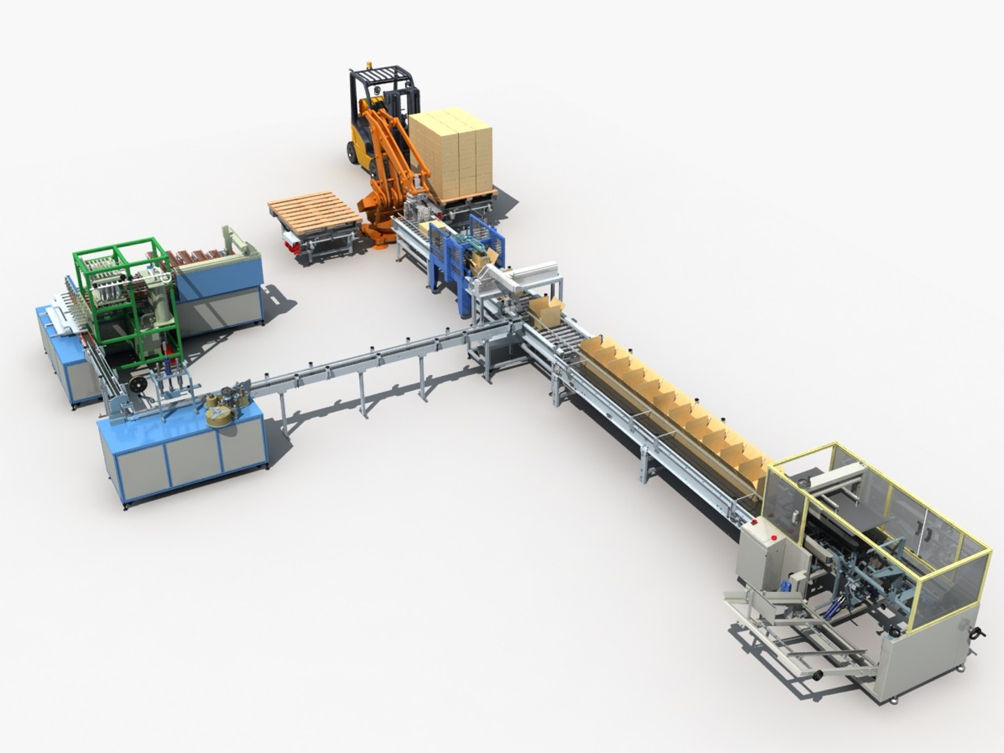 Automatic Production Packing Line 3D Model - TurboSquid 1206725